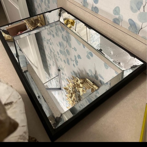Accents | Large Mirrored Tray With Black Trim Mirror Is Antiqued | Poshmark